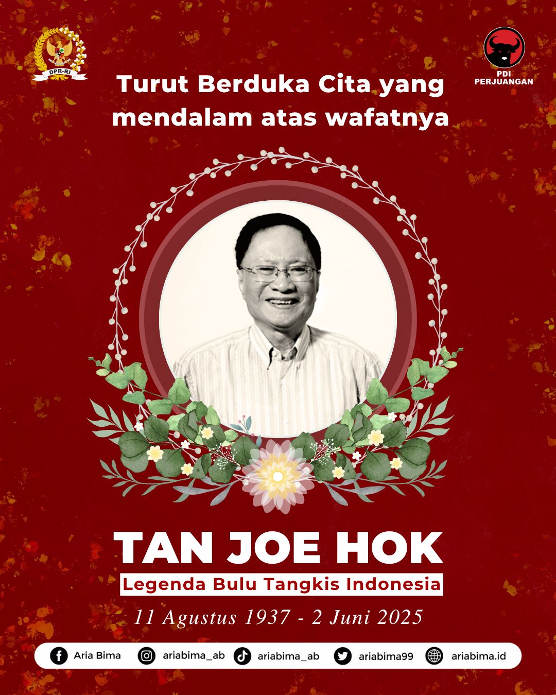 Rest In Peace Tan Joe Hok – www.ariabima.id